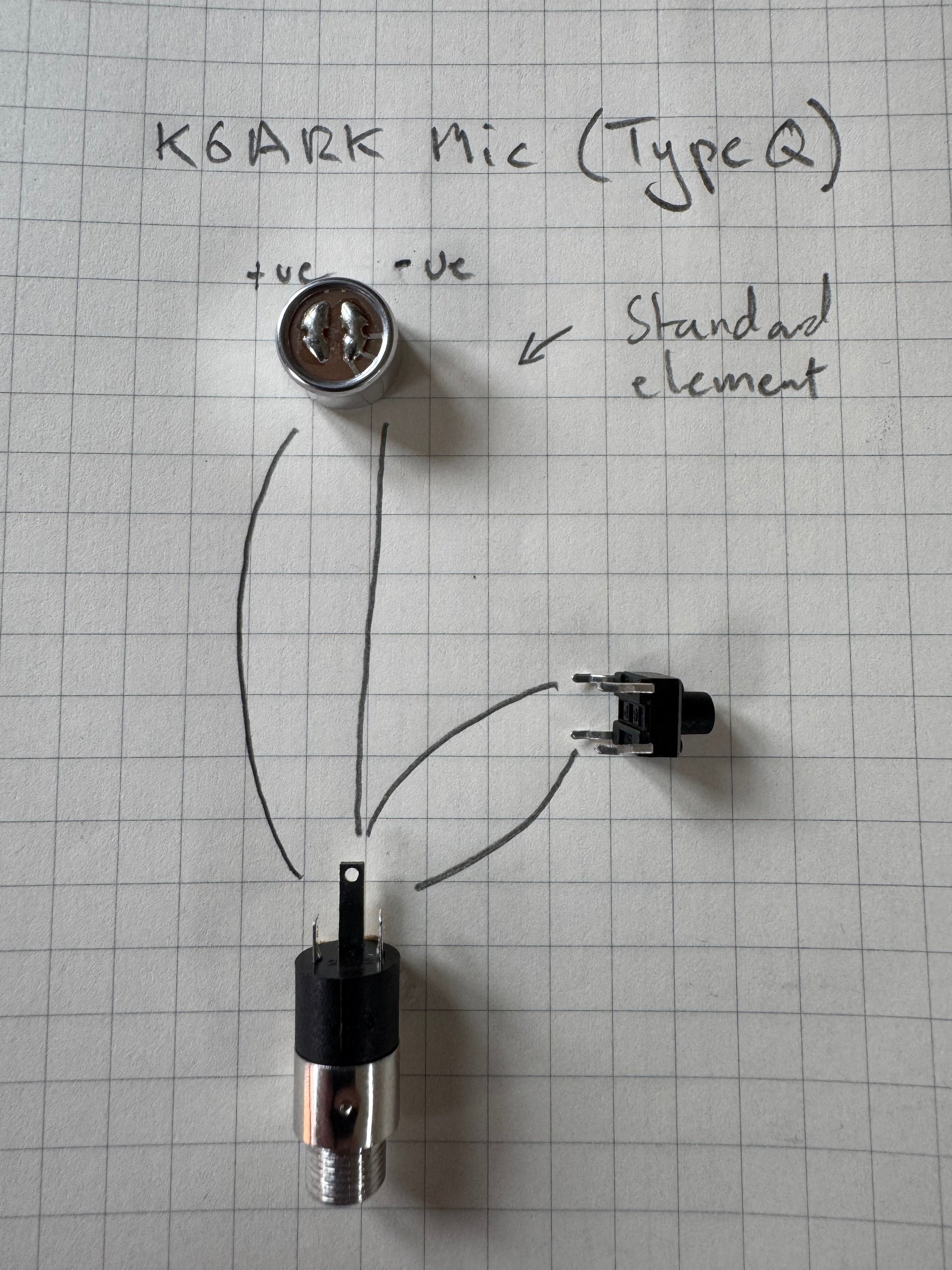 Kit: K6ARK Mini Mic for QMX, (tr)uSDX, uSDX, FX-4CR, zBitx, KX2 & KX3 ...